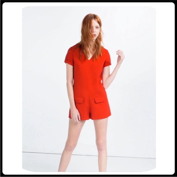 Zara | Pants & Jumpsuits | Zara Basic Collection Red Top | Poshmark